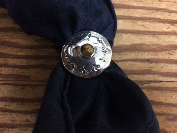 Scarf Slide: Coin Silver Old 1800's Half Dollar with Tiger Eye stone ...